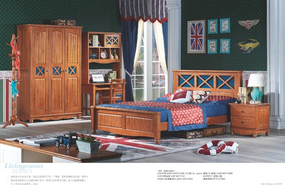China 1youth solid wood 1.5m bed room set bed furniture supplier