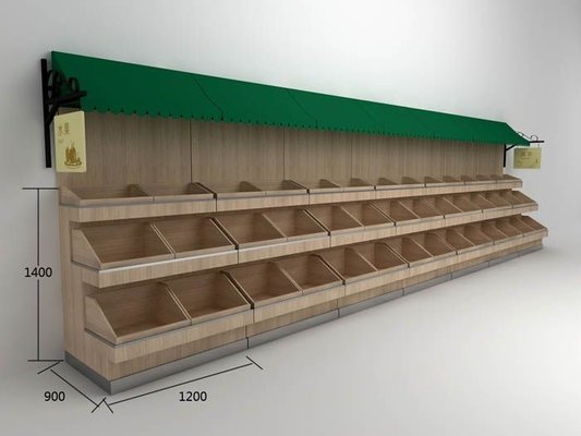 China supermarket wood fruit shelf supplier