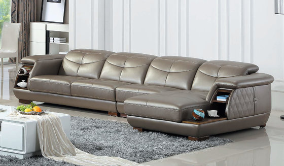 China luxury living room genuine leather sectional sofa with storage supplier