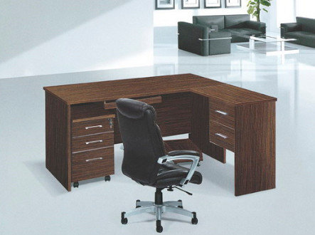 China modern wooden L type office manager table furniture in warehouse supplier