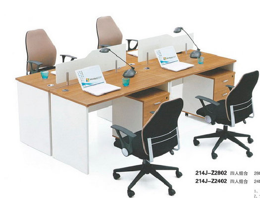 China modern 4-seat office staff workstation furniture in warehouse in Foshan supplier
