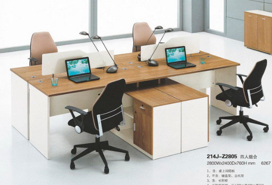 China modern 4 seater office staff workstation furniture in warehouse in Foshan supplier
