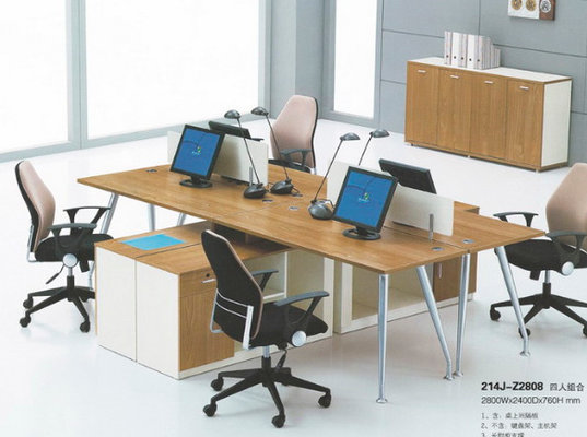 China modern 4 seater office workstation table furniture in warehouse in Foshan supplier