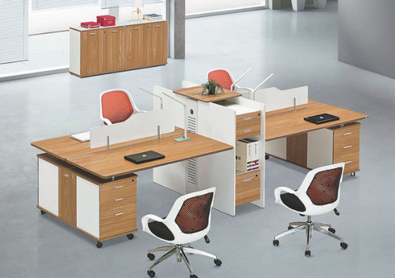 China modern 4 persons office table workstation in warehouse in Foshan supplier