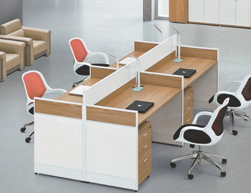 China modern 4 persons office partition table in warehouse in Foshan supplier