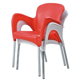 China stackable dining arm chair stackable plastic metal chair stackable party arm chair supplier