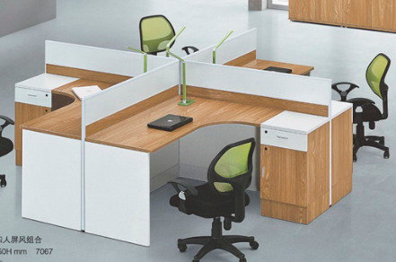China modern 4 seats office table low partition with drawers in warehouse in Foshan supplier