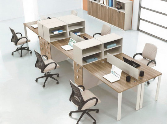 China modern 6 seats office wooden staff workstation desk furniture in warehouse supplier
