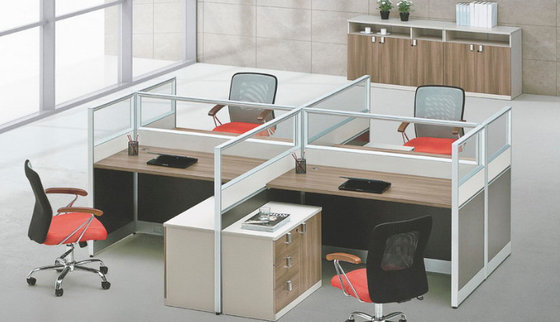 China modern 4 persons office panel workstation table furniture in warehouse supplier