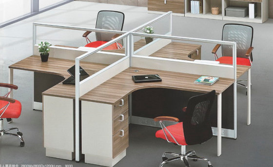 China modern 4 persons office panel partition workstation table furniture in warehouse supplier