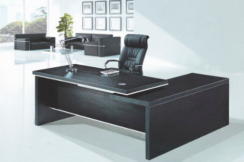 China modern wood black office manager table furniture in warehouse supplier