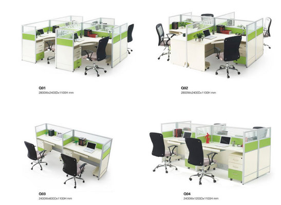 China modern 4 seater office panel partition furniture supplier