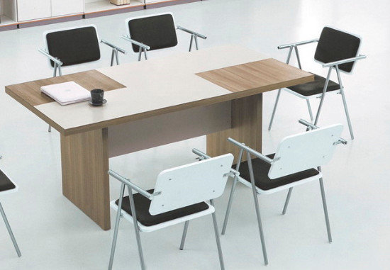 China Modern 2.4m melamine 8 seats conference table in warehouse supplier
