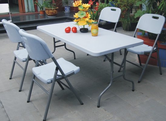 5 foot plastic folding table/HDPE 5 ft folding table furniture supplier