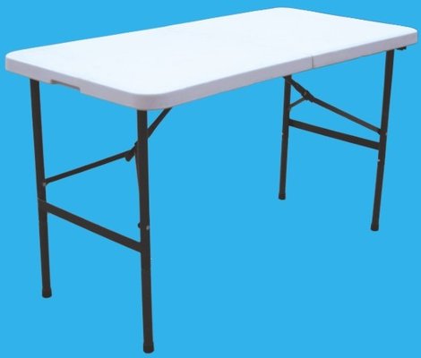wholesale 4 foot folding in half table/4 foot portable plastic foldable table supplier