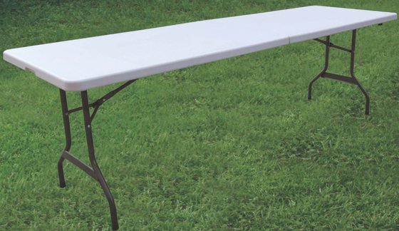 sell 8 foot fold in half table/portable outdoor folding table furniture supplier