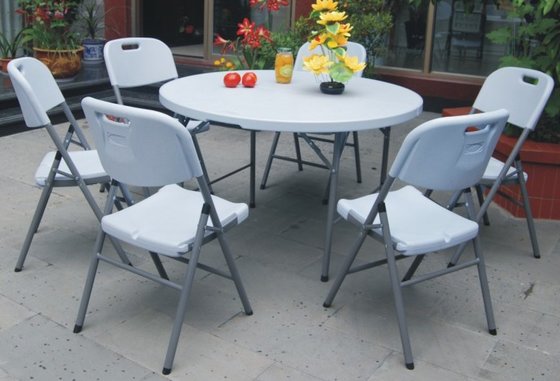 4 foot round fold in half table/4 ft portable plastic folding table supplier