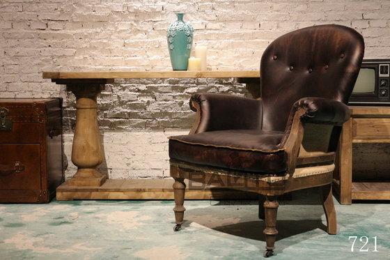 antique British old style leather chair sofa furniture,#721 supplier