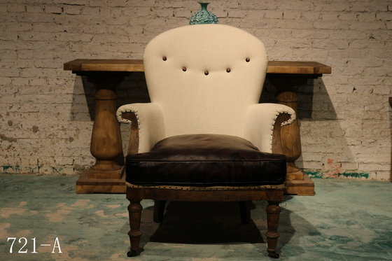 antique British old style leather chair furniture,#721-A supplier