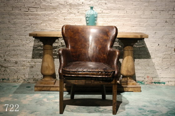 antique British style leather chair furniture,#722 supplier