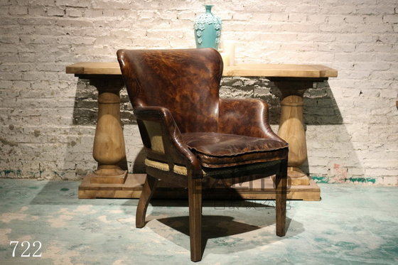 antique British style leather chair furniture,#722 supplier