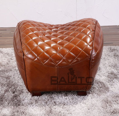 brown antique style leather ottoman,#2006-OTTOMAN supplier