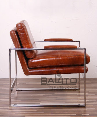 antique leather chair with metal frame,#2011 supplier