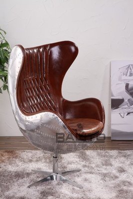 luxury antique high back leather swivel leisure chair with aluminium back,#2016 supplier