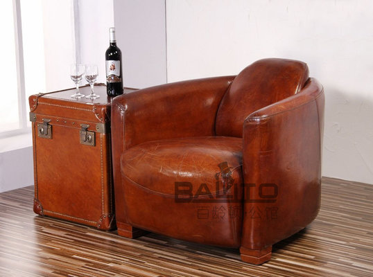 luxury antique old style leather chair sofa,#2026 supplier