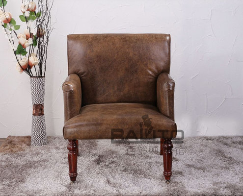 luxury antique old style leather arm chair sofa,#2030 supplier