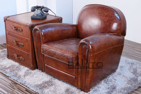 classical British old style leather arm chair,#2038 supplier