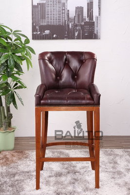 calssical old style leather bar stool chair furniture,#2045 supplier