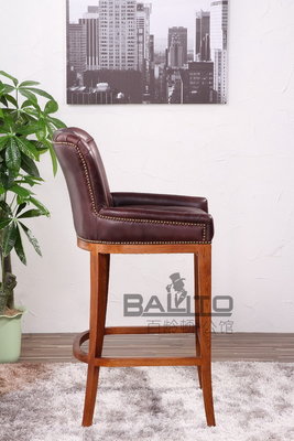 calssical old style leather bar stool chair furniture,#2045 supplier