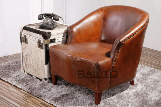 classical antique leather leisure home arm chair furniture,#2076 supplier