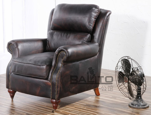classical Europe style black arm leather chair,#2086 supplier
