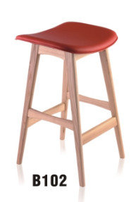 North Europe style wood bar stool with cushion seat supplier