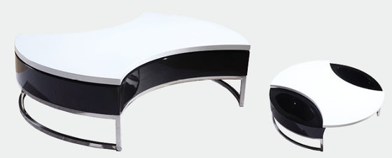 Modern living room round coffee table with swivel top supplier