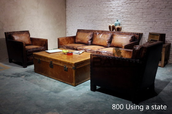 luxury antique leather sofa set furniture supplier