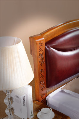 modern Zingana wood bed room set furniture supplier