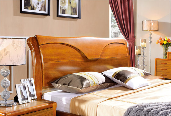 modern Zingana wood double bed room set furniture supplier