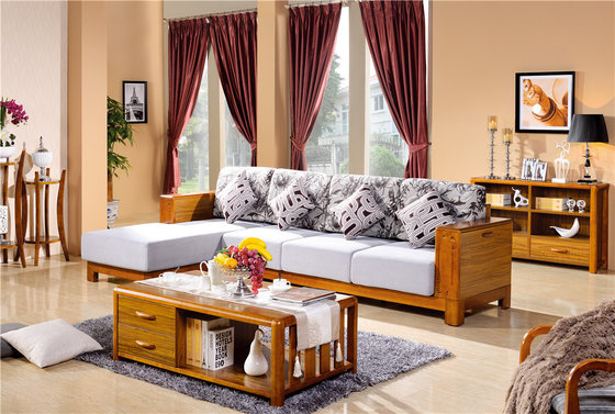 modern solid wood home corner sofa with storage supplier