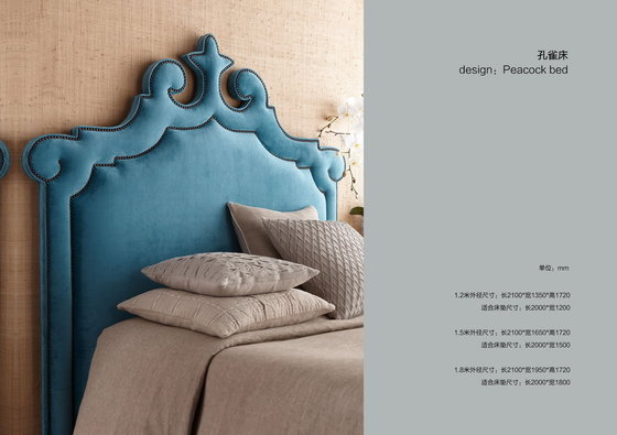 modern America style fabric peacock bed supplier