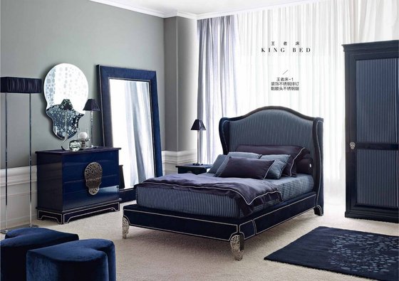 modern America style fabric king bed furniture supplier