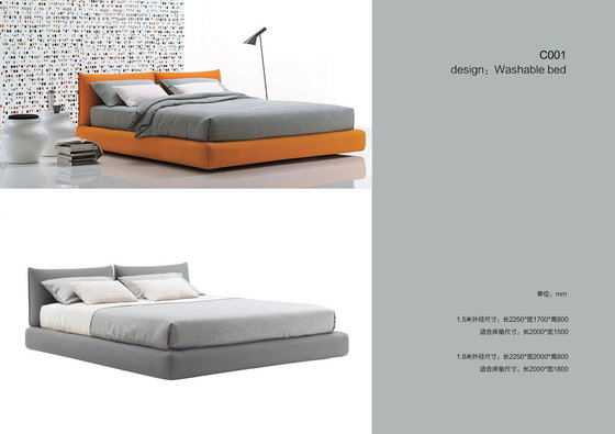 modern America style fabric soft bed furniture supplier