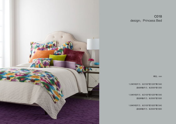 high quality modern fabric soft bed furniture supplier