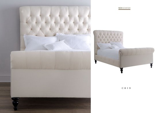 high quality modern fabric bed furniture supplier