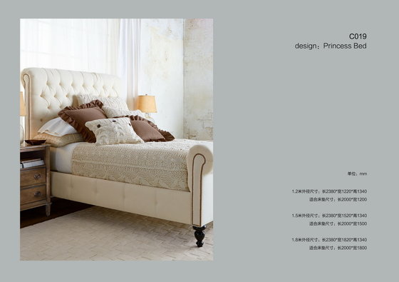 high quality modern fabric bed furniture supplier