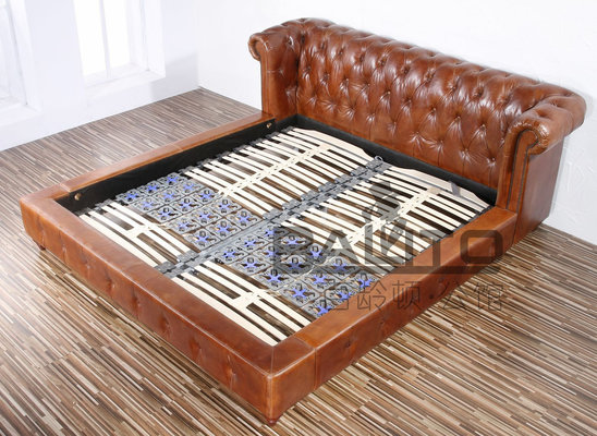 classical old style antique leather bed furniture supplier