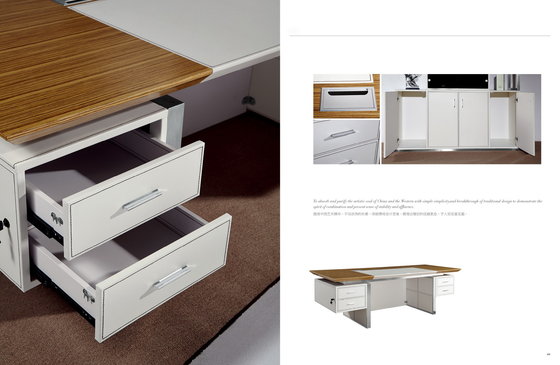 modern office boss leather table furniture/office boss leather desk supplier