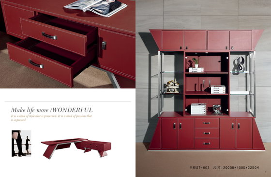 luxury office boss leather table furniture/luxury office boss leather desk supplier